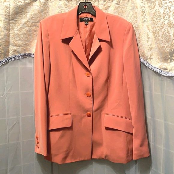 Kasper | Jackets & Coats | Kasper Rose Pink Polyester Blazer Sz 4 ...